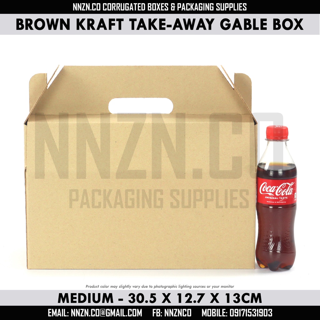 NNZN Medium Corrugated Gable Box Takeaway Box Takeout Box Lechon Box ...