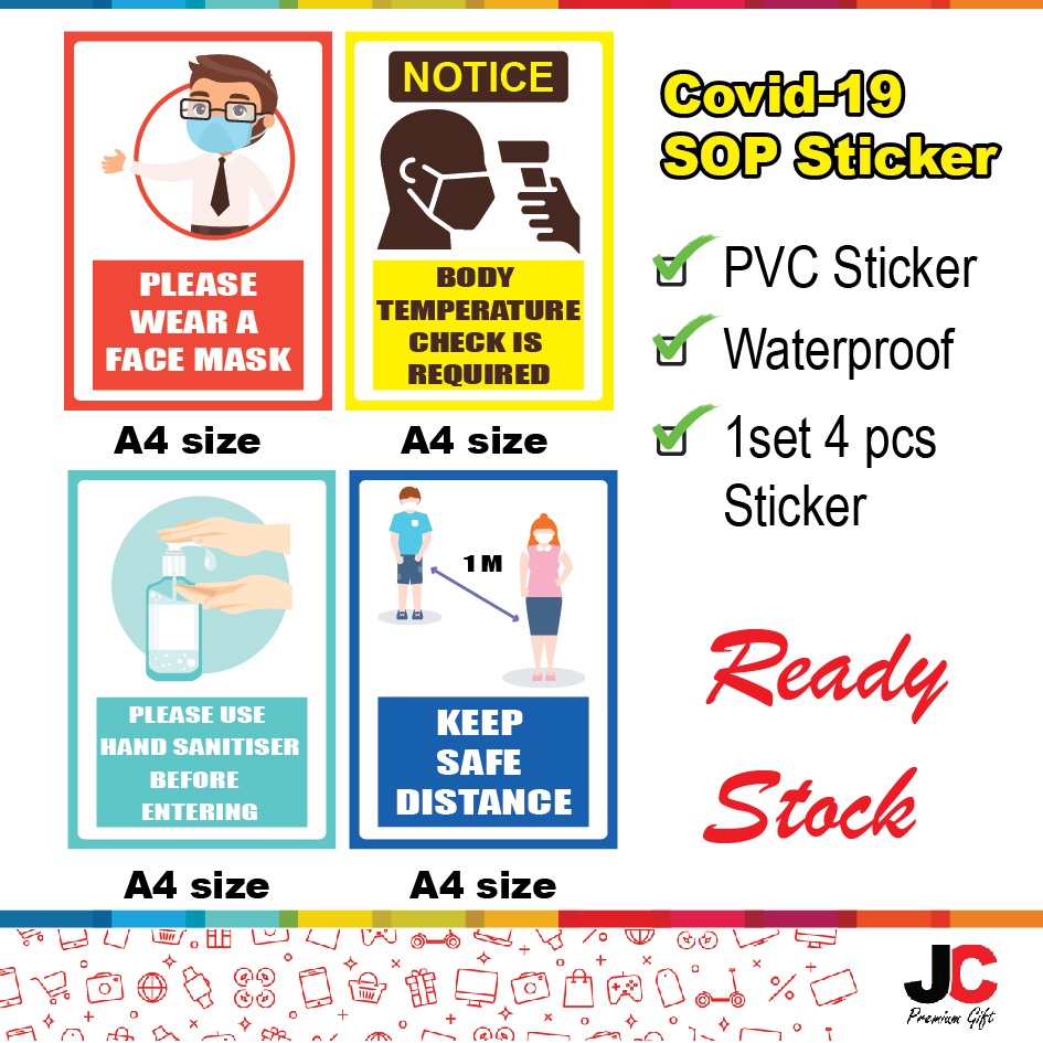Social Distance Sticker / SOP Sign Sticker | Shopee Philippines