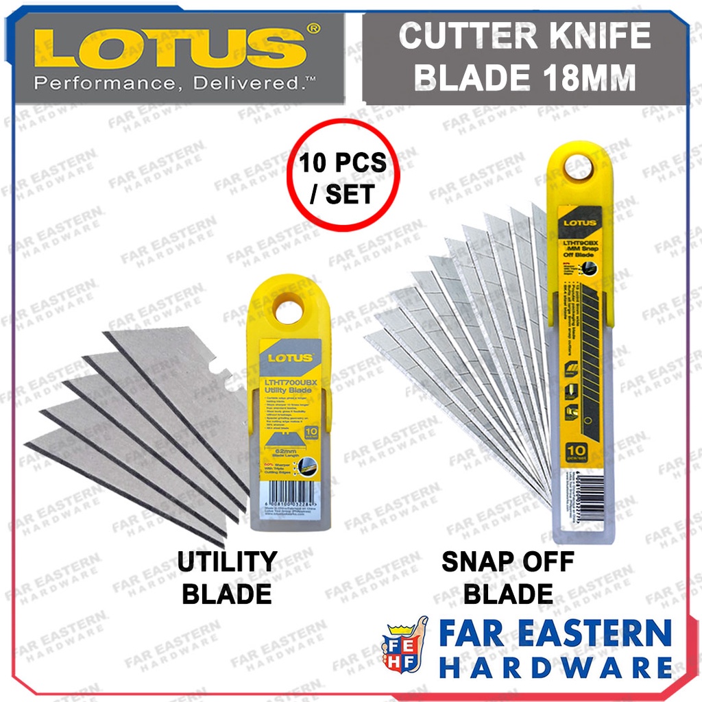 LOTUS Cutter Knife Blade | Utility | Snap Off Blade 18mm LTHT | Shopee ...