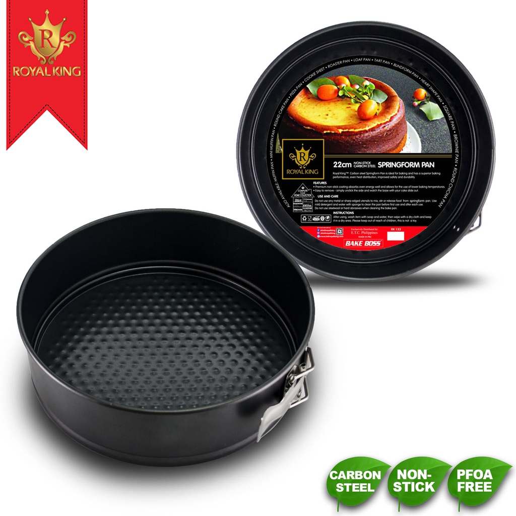 Royal King 22cm Non-Stick Carbon Steel Springform Pan Round Detachable ...