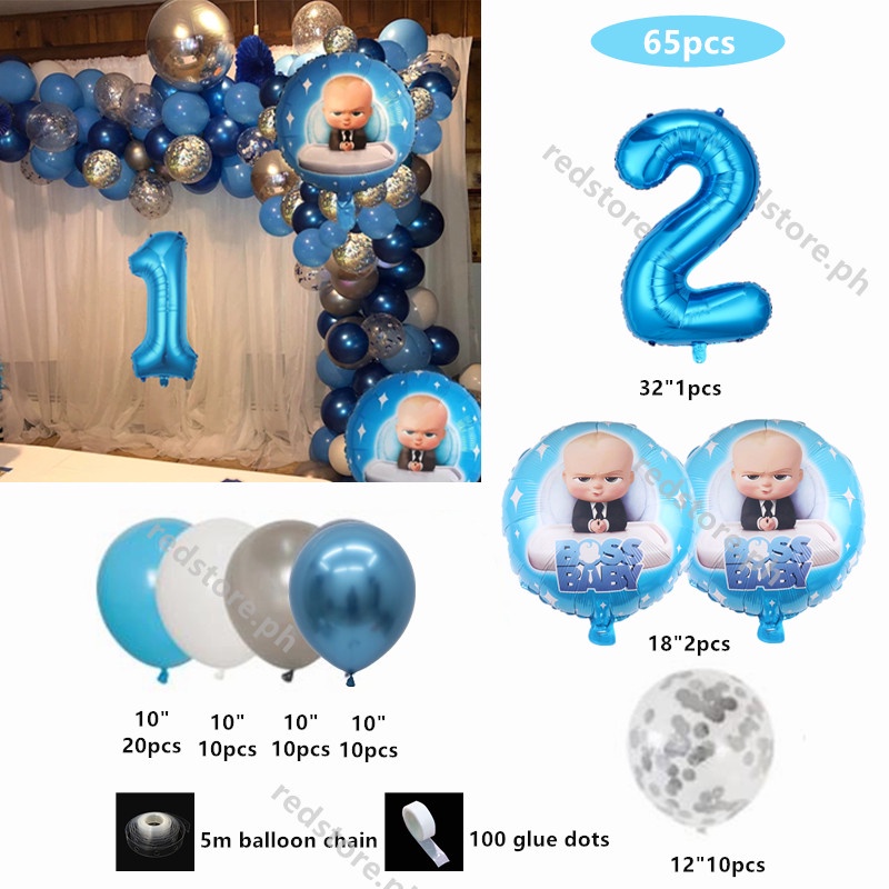 1set boss baby Arch Kit Garland Foil Helium Balloon Baby Shower ...