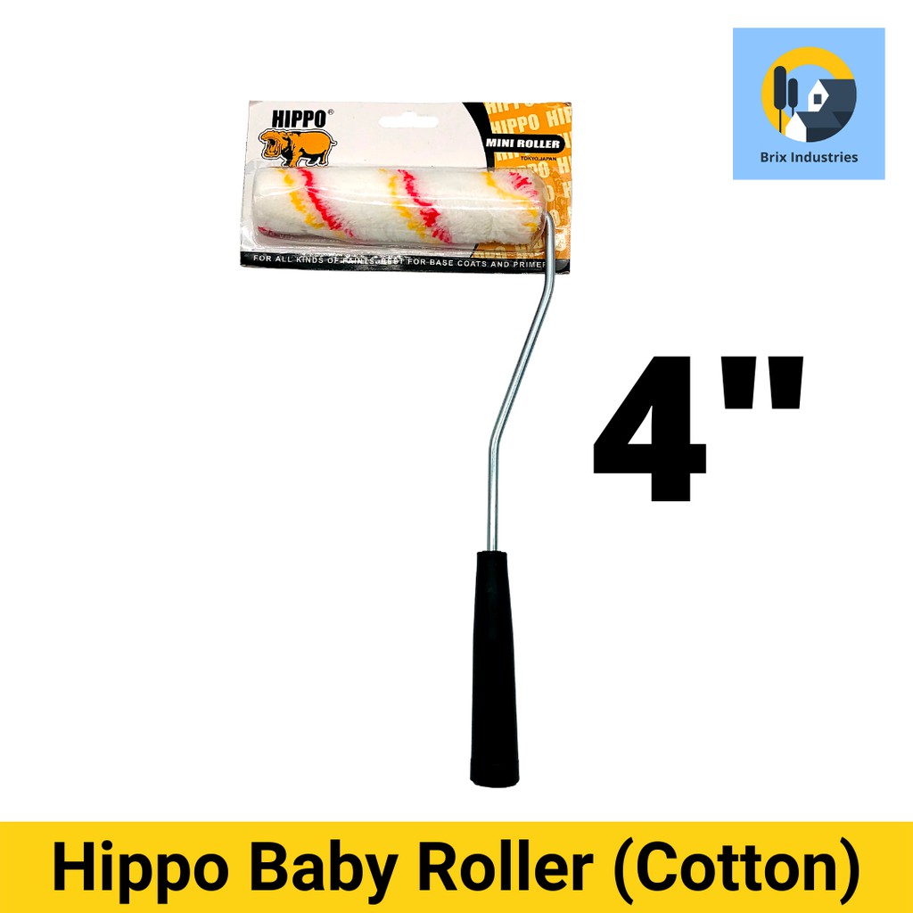 Hippo Cotton Baby Roller with Handle 4 or 6 inches Mini Roller for All ...