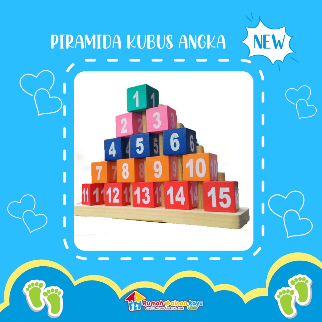 Wooden Montessori Numbers Pyramids Educational Toy For Kids | Shopee ...