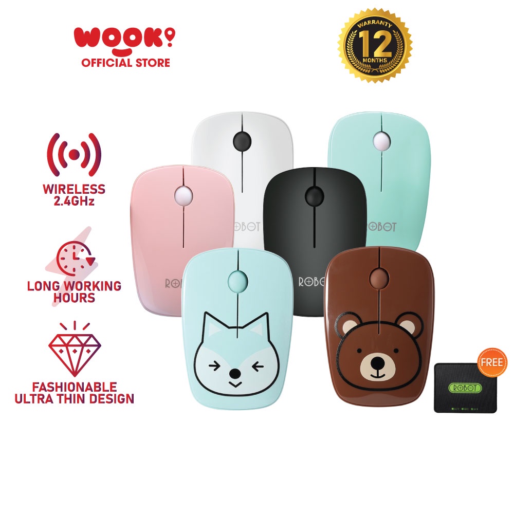 ROBOT M220 Silent Wireless Mouse Gaming Mouse 2.4GHz USB Optical Mice ...