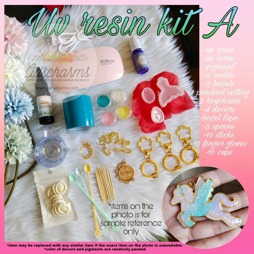 UV resin starter kit set A | UV resin jewelry making begginer's set ...