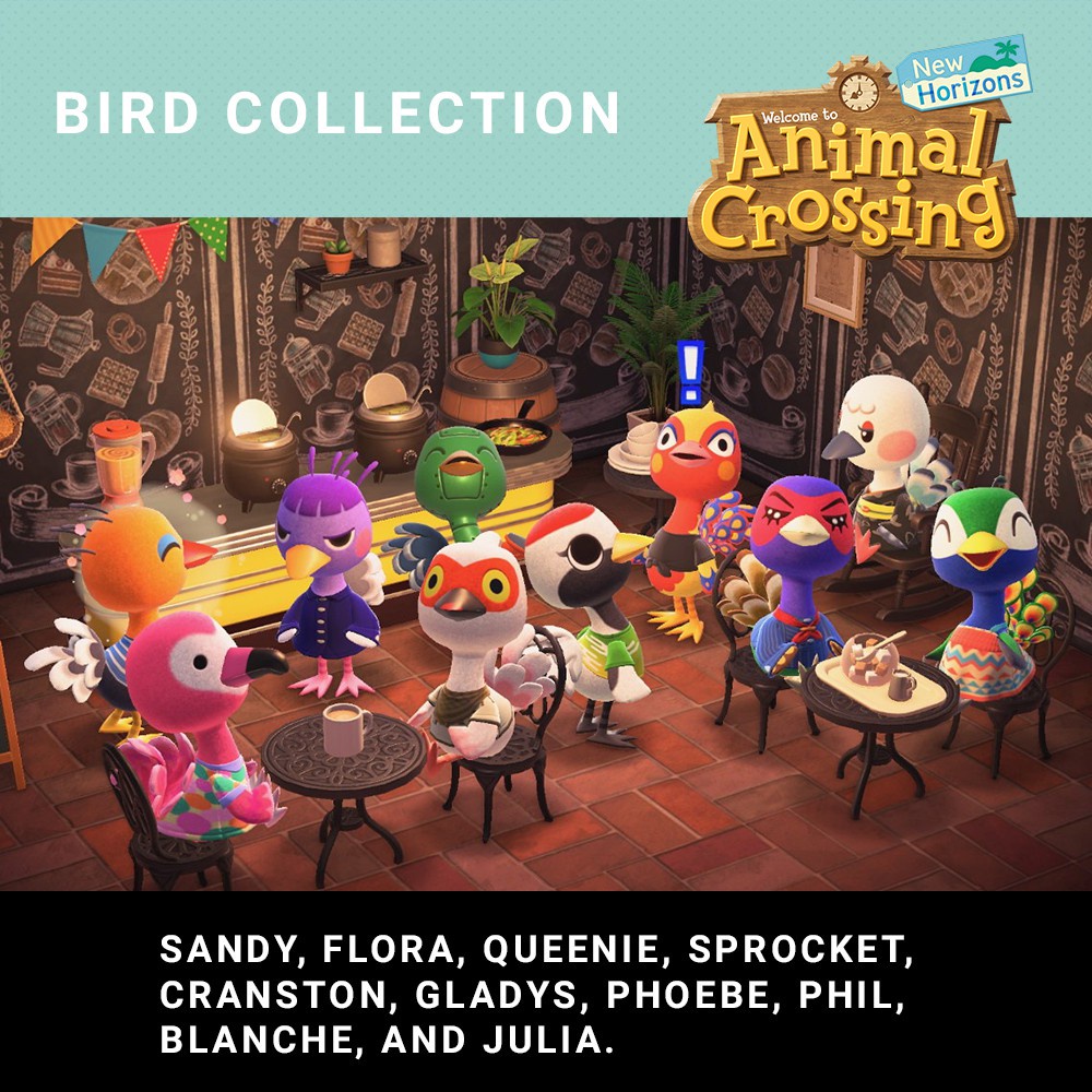 Animal Crossing New Horizon Amiibo Bird Sandy Flora Queenie Sprocket ...