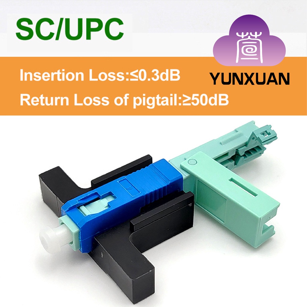 100PCS SC UPC Fast Connector Single-Mode Fiber Optic Fast Connnector ...
