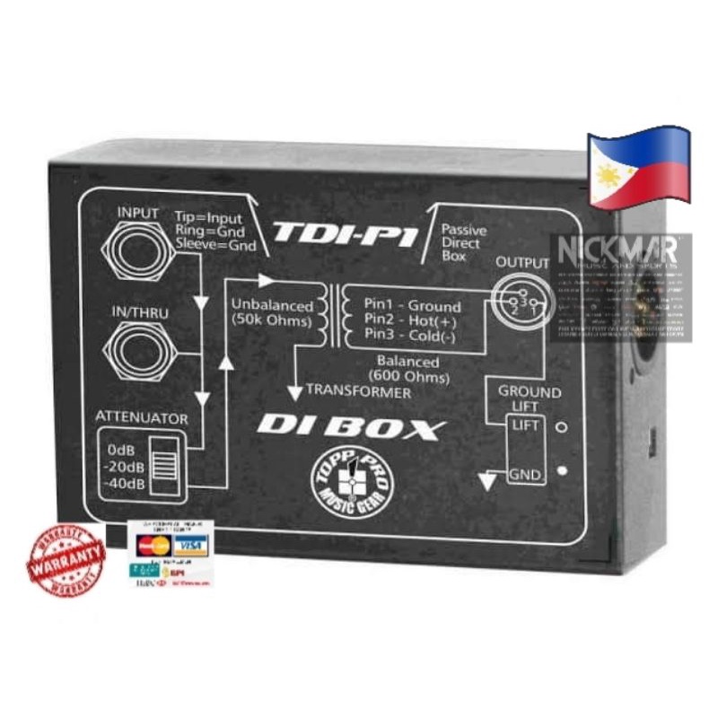 TOPP PRO TD1 D1 PASSIVE DIRECT INJECTION BOX | Shopee Philippines