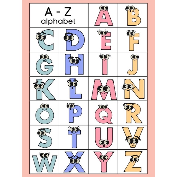 LAMINATED ALPHABET CHART A4 SIZE | Shopee Philippines