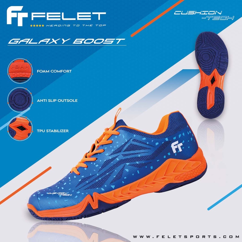 Felet Galaxy Boost Badminton Shoes Kasut Badminton 100% By FLEET | Shopee Philippines