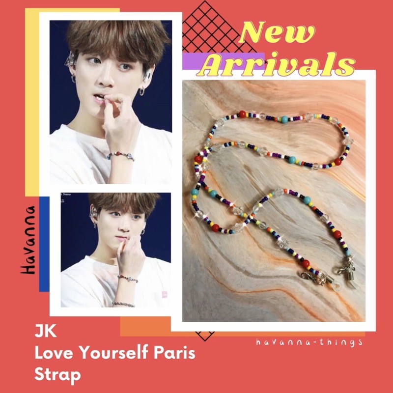 Jk BTS Love Yourself in Paris Strap Mask/ Strap Glasses/ Inspired by ...