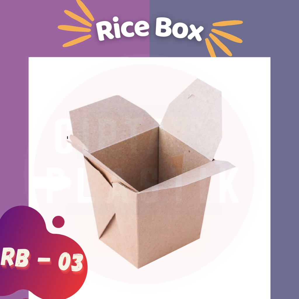 Paper Rice Box Food Pail Kraft Extra Large Thick Food Packaging ...