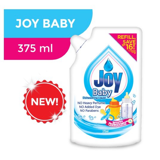 Joy Baby Dishwashing Liquid Concentrate Pouch Refill (375mL) | Shopee ...