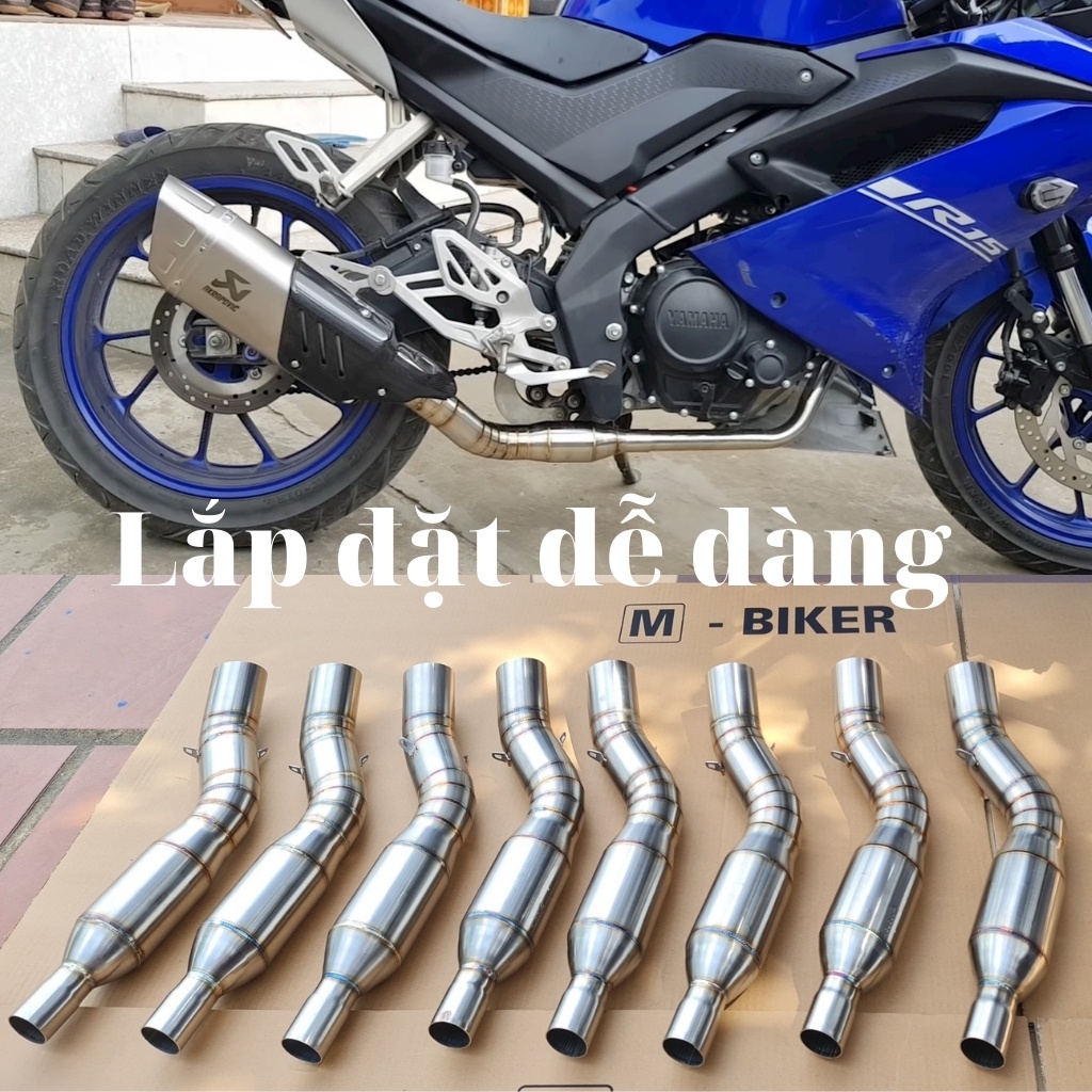 R15v3 2-piece exhaust manifold, 304 stainless steel twisted exhaust ...