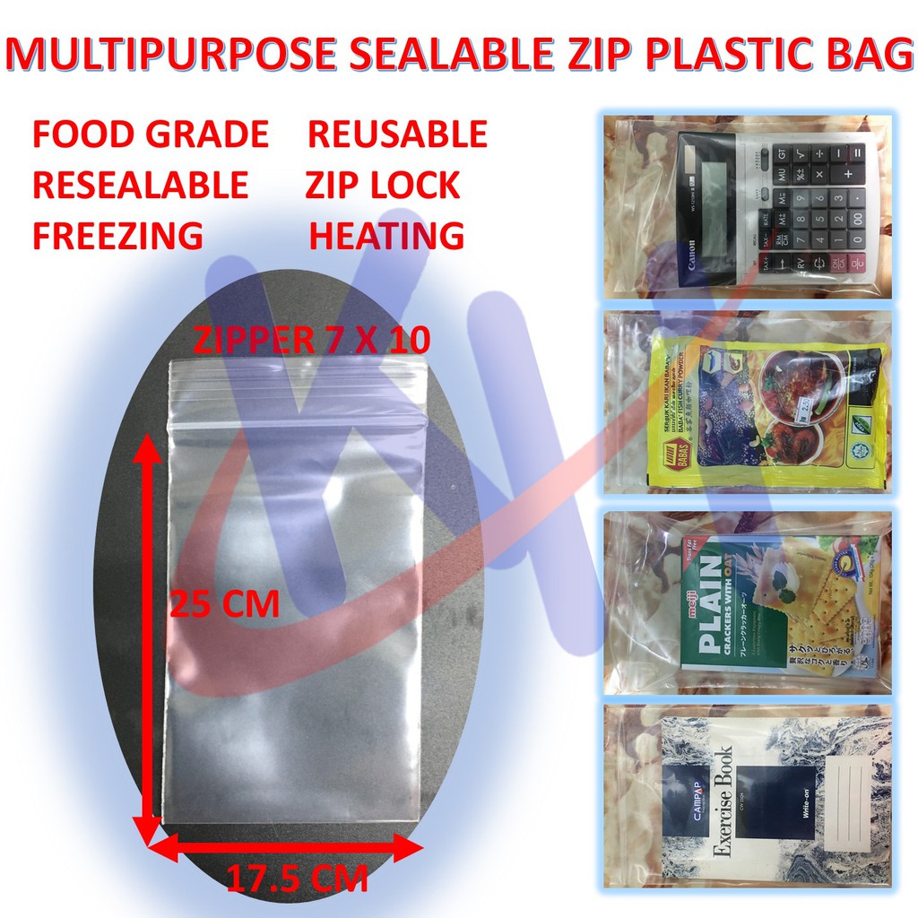 Multipurpose Kitchen Storage Plastic Zipper Bag / Transparent Packaging ...