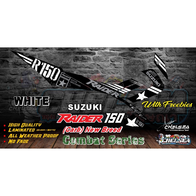 Suzuki Raider 150 New Breed Combat Series Stock Decals / Stickers With ...