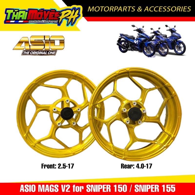 ASIO MAGS V2 for SNIPER 150/ SNIPER 155 (2.5-17 Front / 4.0-17 Rear ...