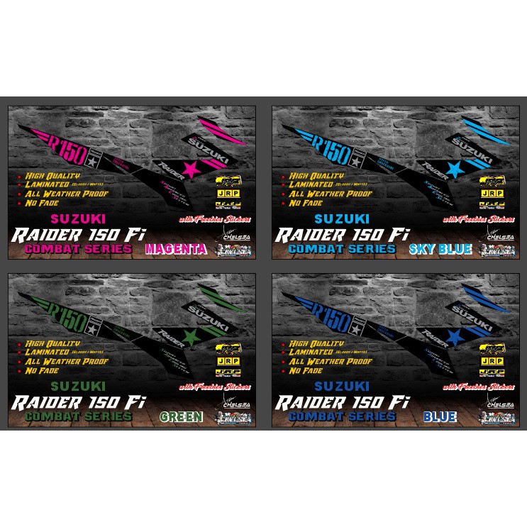 Suzuki Raider R150 Fi Combat Series Decals / Stickers with freebies ...