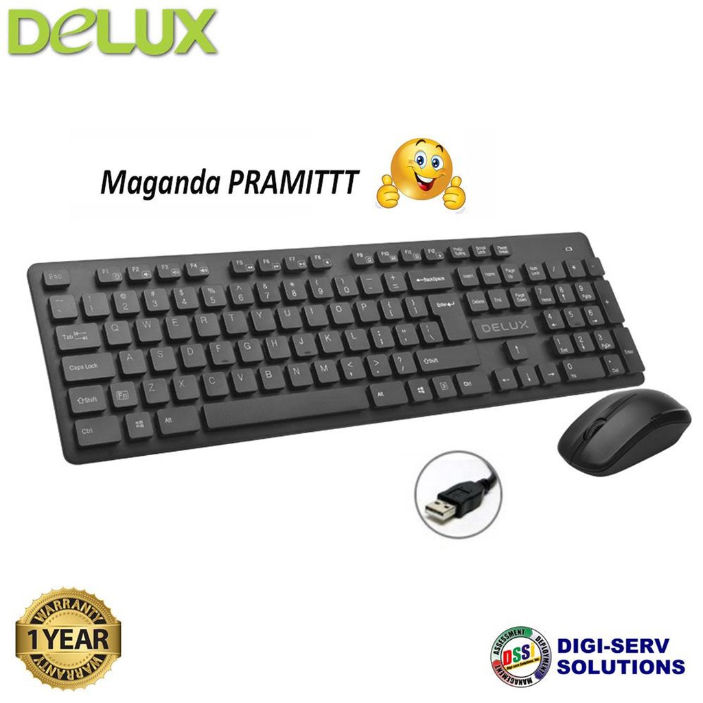 Delux COMBO (K+M) wired Multimedia Keyboard and Wired Optical Mouse ...