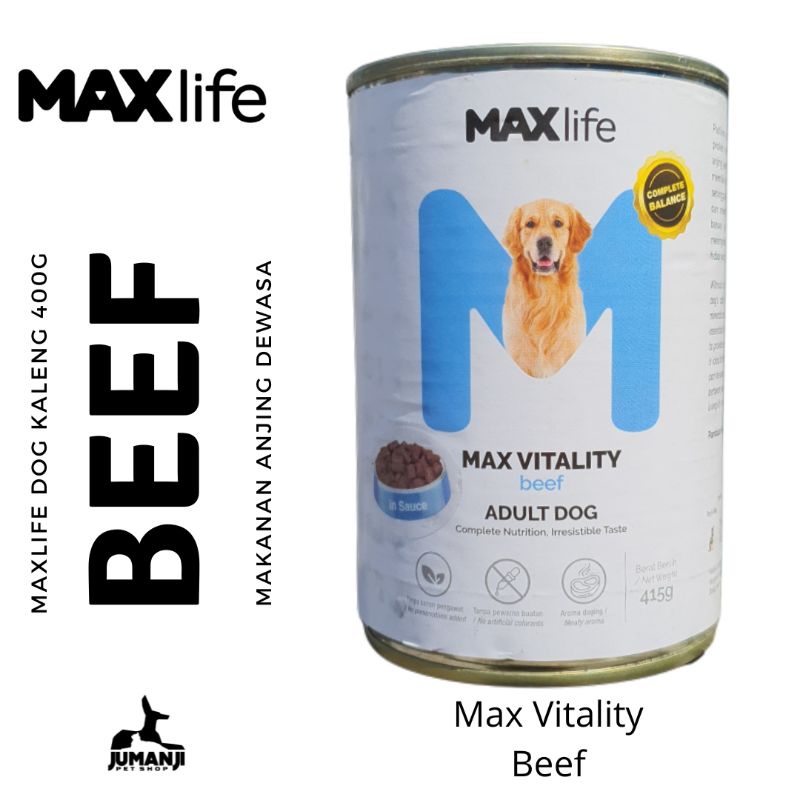 Maxlife Dog Beef Canned Dog 400g (Blue) - Max Life Canned Dog Food ...