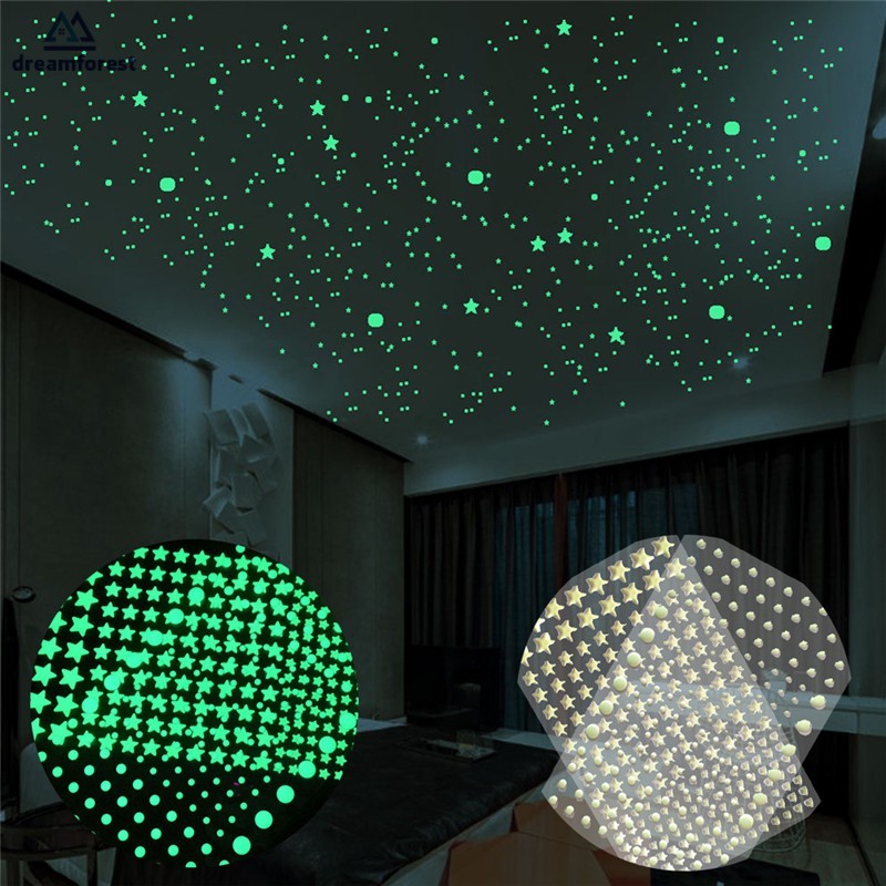 [ Ready Stock ] DIY Luminous Round Dot Stars Wall Stickers/ 3D Star ...