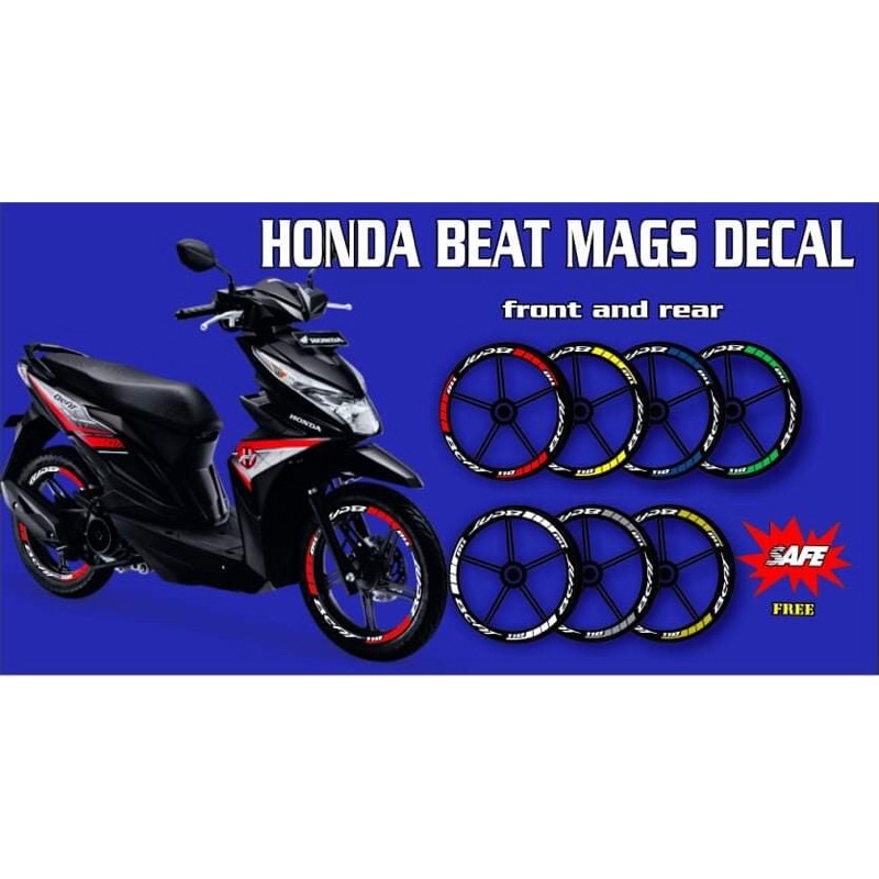 Honda Beat Mags Decal (front&rear) | Shopee Philippines