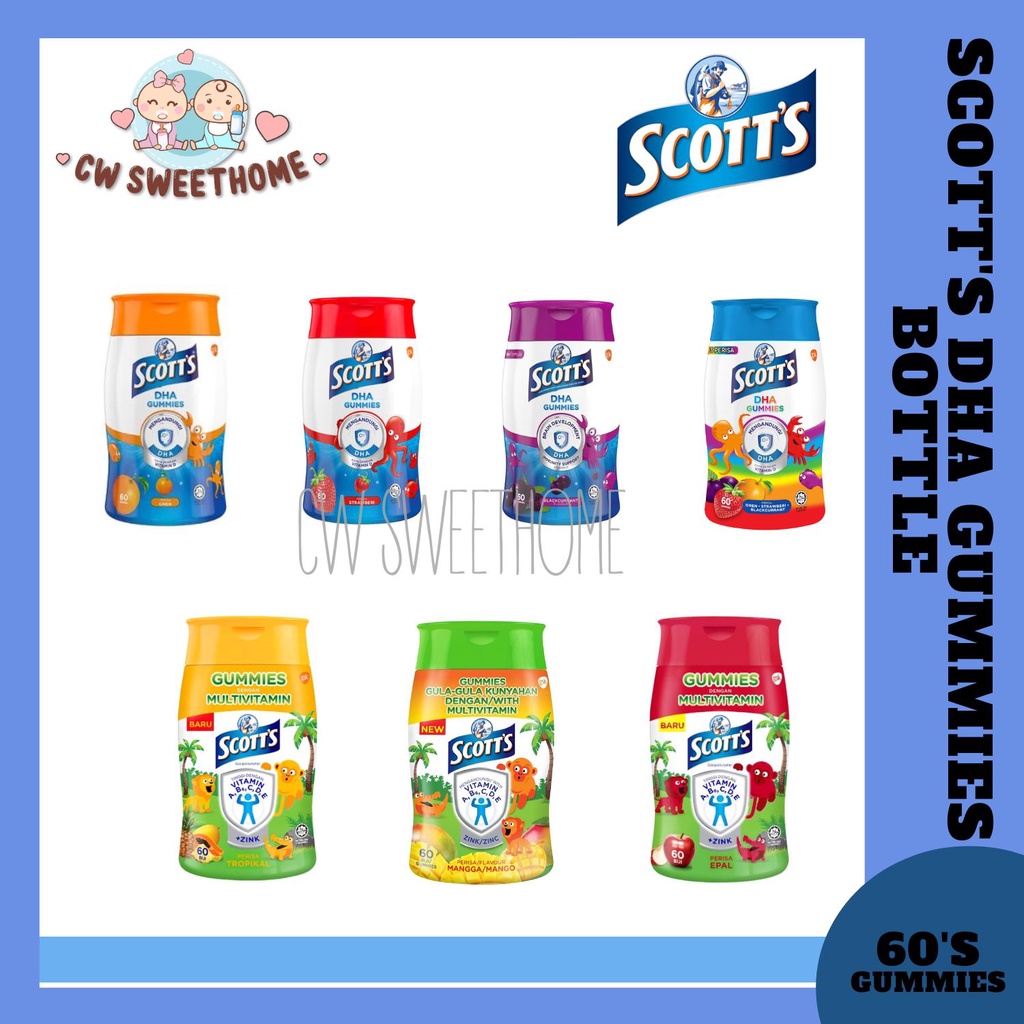 SCOTT'S DHA CHEWABLE GUMMIES -7 FLAVOURS (60'S) | Shopee Philippines