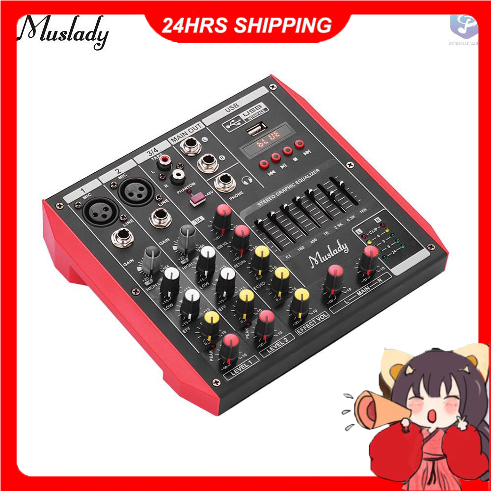 Muslady D6 Portable 6-Channel Mixing Console Mixer 7-band EQ Built-in ... Muslady D6 Portable 6-Channel Mixing Console Mixer 7-band EQ Built-in ...