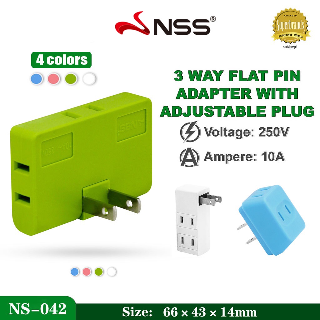 NSS Extension Adaptor Socket Outlet Power Adapter Ultra Thin Three Plug ...
