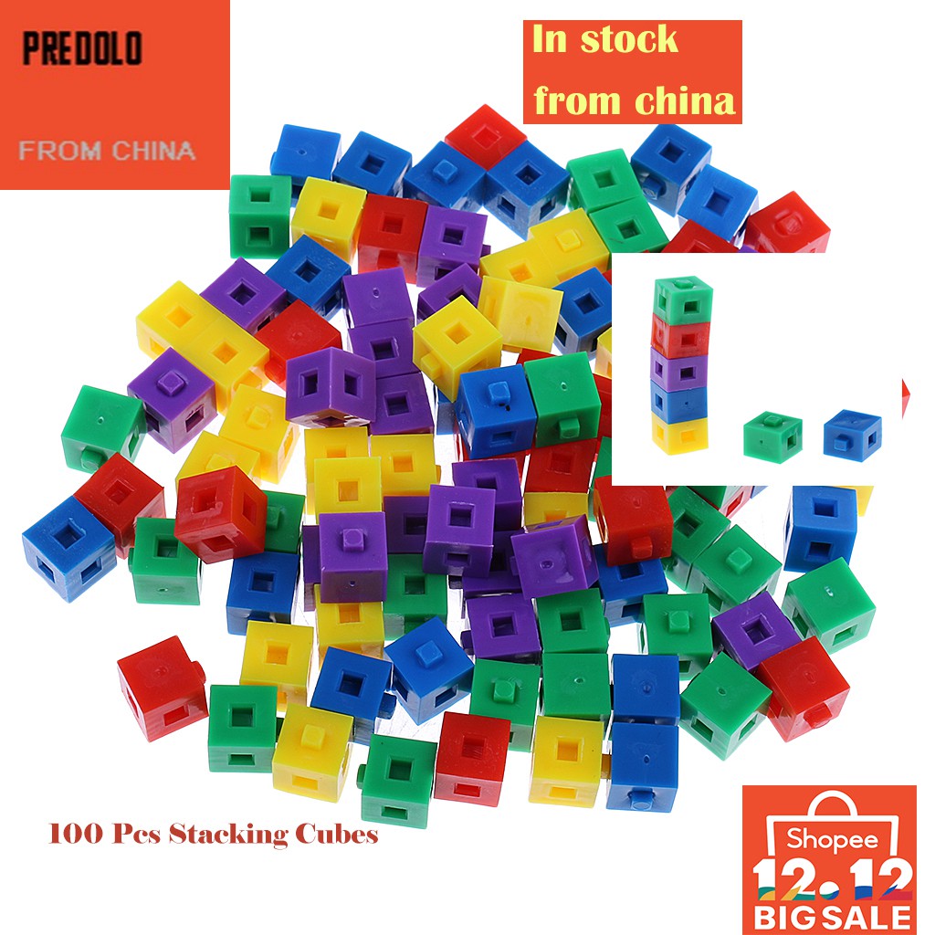 IN STOCK100 Pieces Stacking Cubes Kids Children Stacking Cube Building ...
