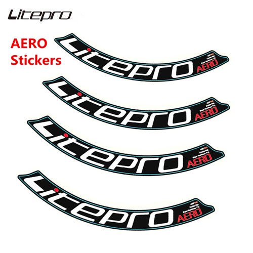 Litepro 4 sets AERO S42 20 Inch Wheelset Stickers 406 Aluminum 8pcs ...