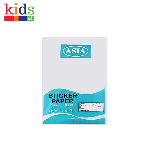 Asia Sticker Paper A4 80gsm 10s Satin - Kids Ink | Shopee Philippines