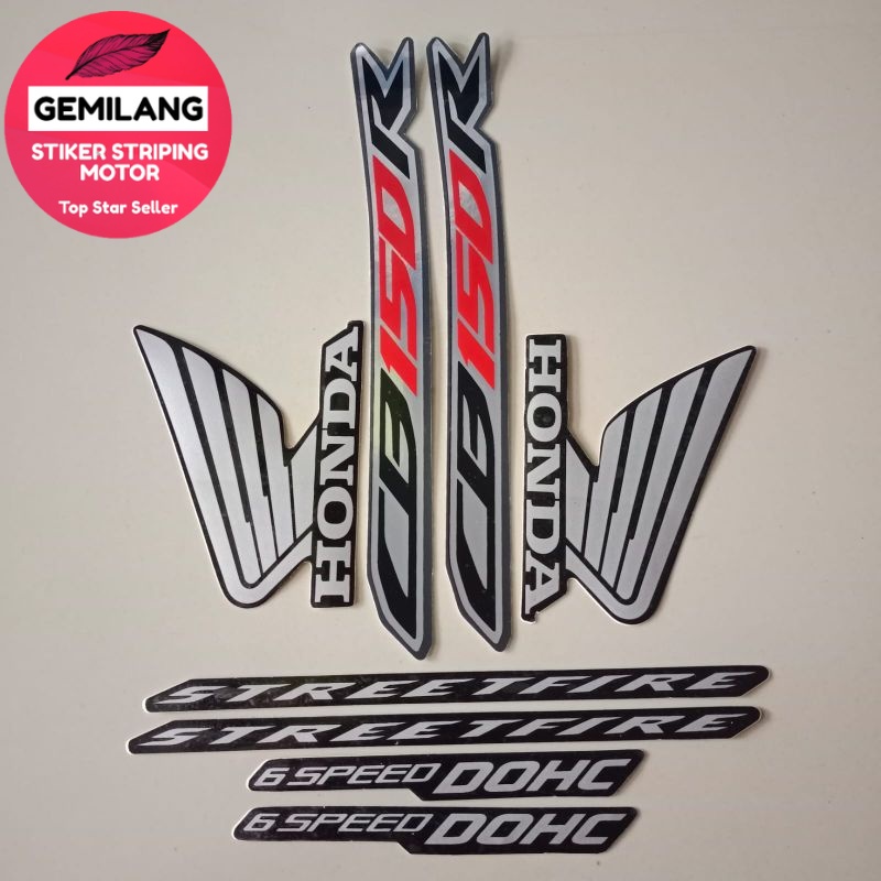 HITAM Striping Decal Polet Sticker honda cb150r cb 150 r 2016 black ...