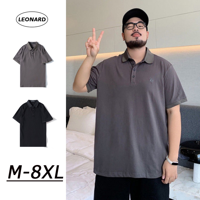 M-8XL High-end polo t shirt men plus size Short Sleeve Polo top Slim plain Casual loose ...