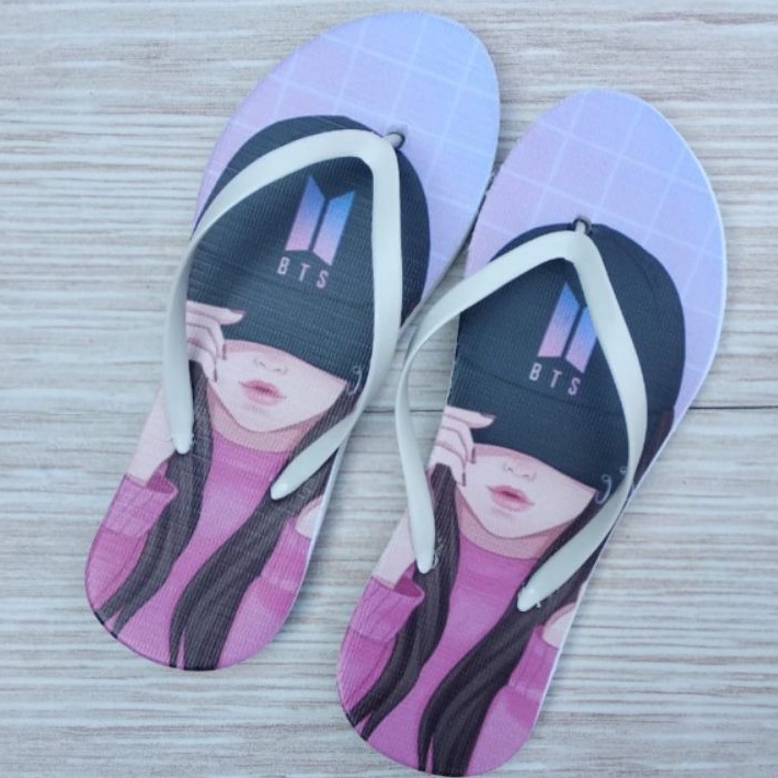 Bts Women's Flip Flops | Women's Flip-Flops | Bts BT21 Sandals | Shopee ...