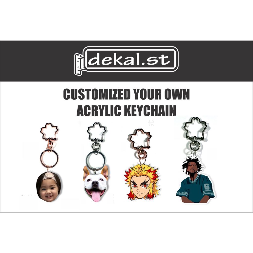 Customized Acrylic Keychain or layered little charm (glitter matte ...