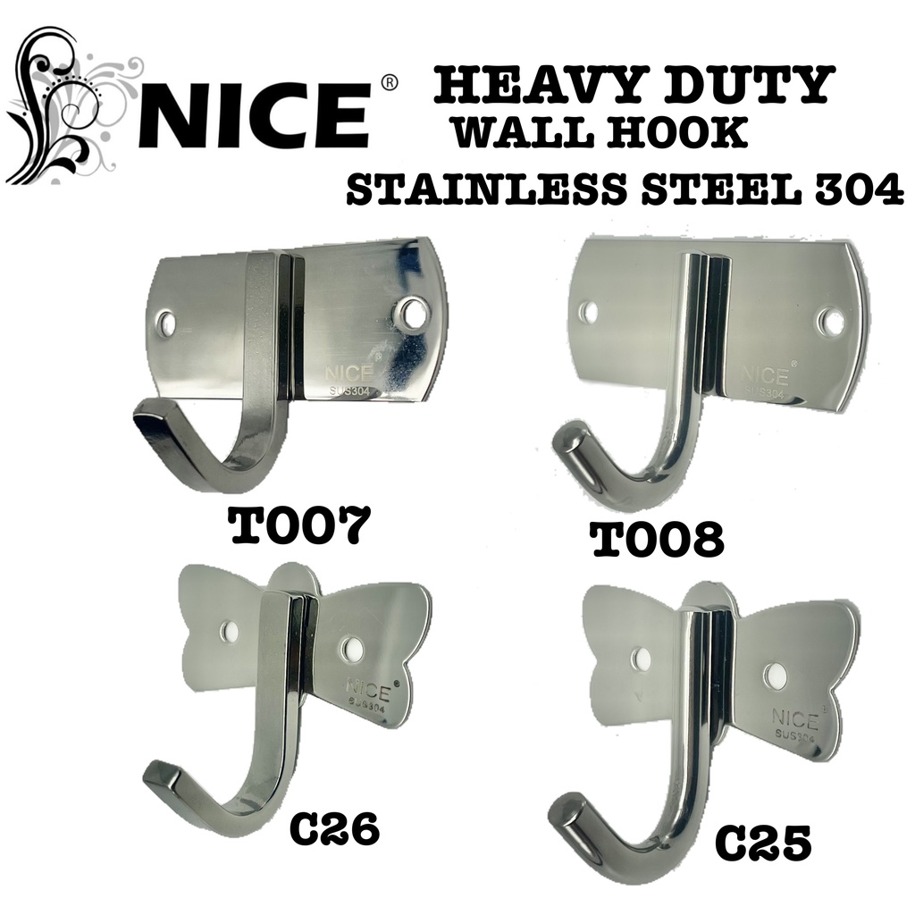 NICE Stainless Steel 304 Wall Hook With Screw | Shopee Philippines