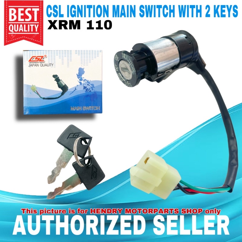 CSL IGNITION MAIN SWITCH 2 KEYS FOR HONDA XRM 110 JAPAN QUALITY ...