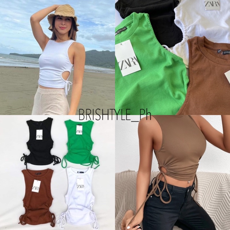 ARIA sided rutch sando crop top for women | Shopee Philippines