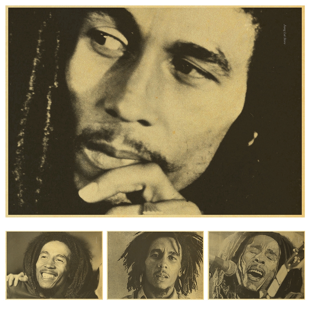 Bob Marley retro nostalgic old Reggae Rock poster Kraft music painting ...