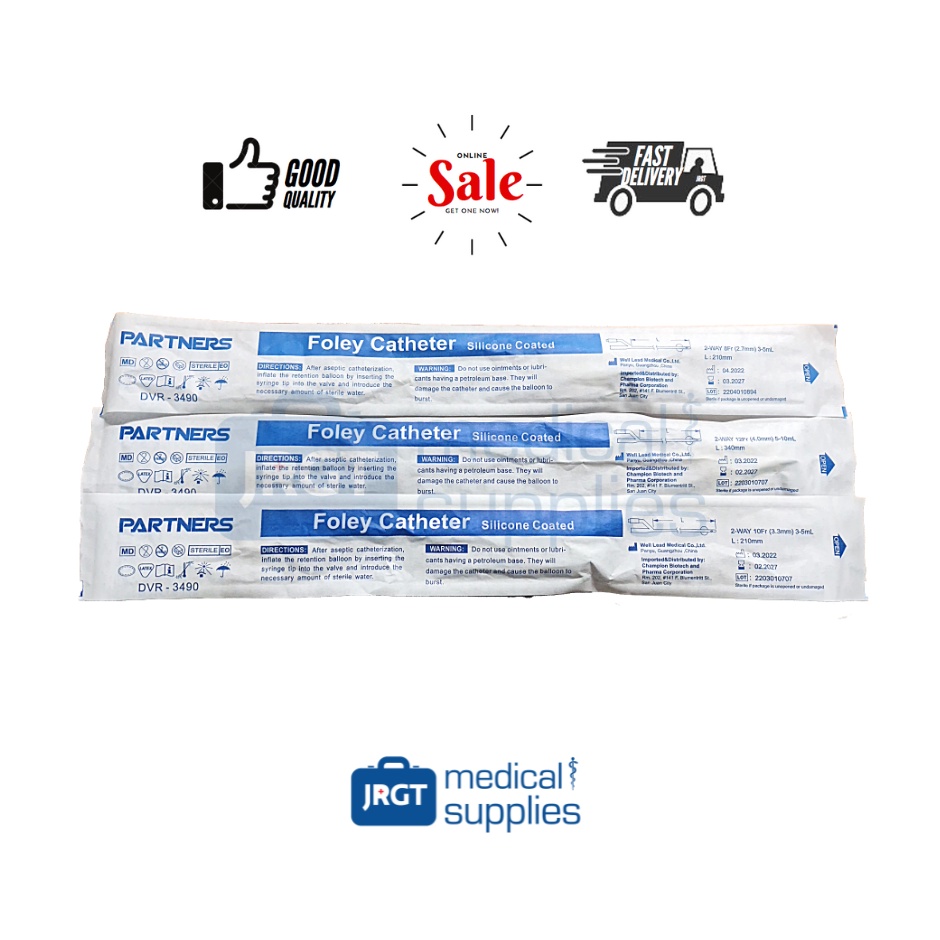 Partners Foley Catheter | Sizes: 8, 10, 12, 16 | JRGT Medical Supply ...