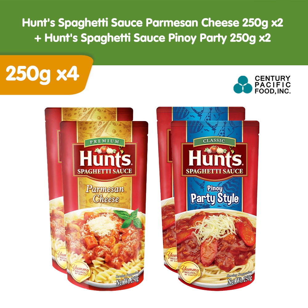 2 Hunt's Spaghetti Sauce Parmesan Cheese 250g + 2 Hunt's Spaghetti ...