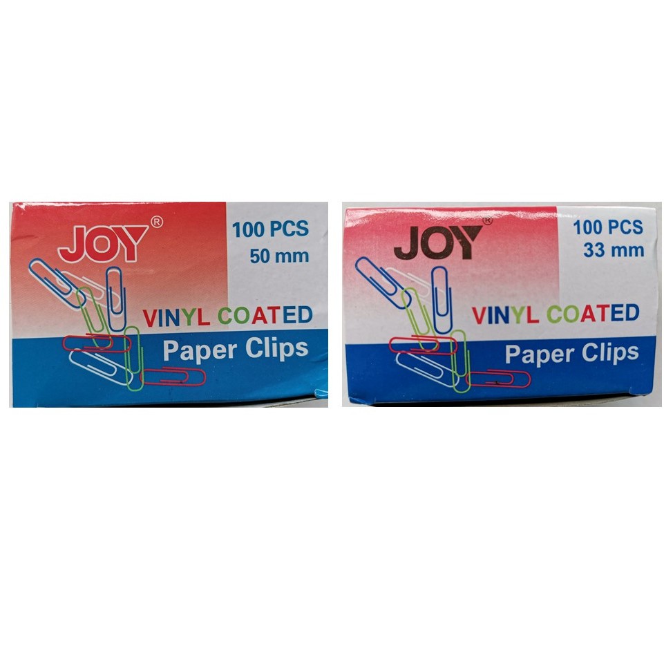 Joy Vinyl Coated Paper Clip 100pcs/box | Shopee Philippines