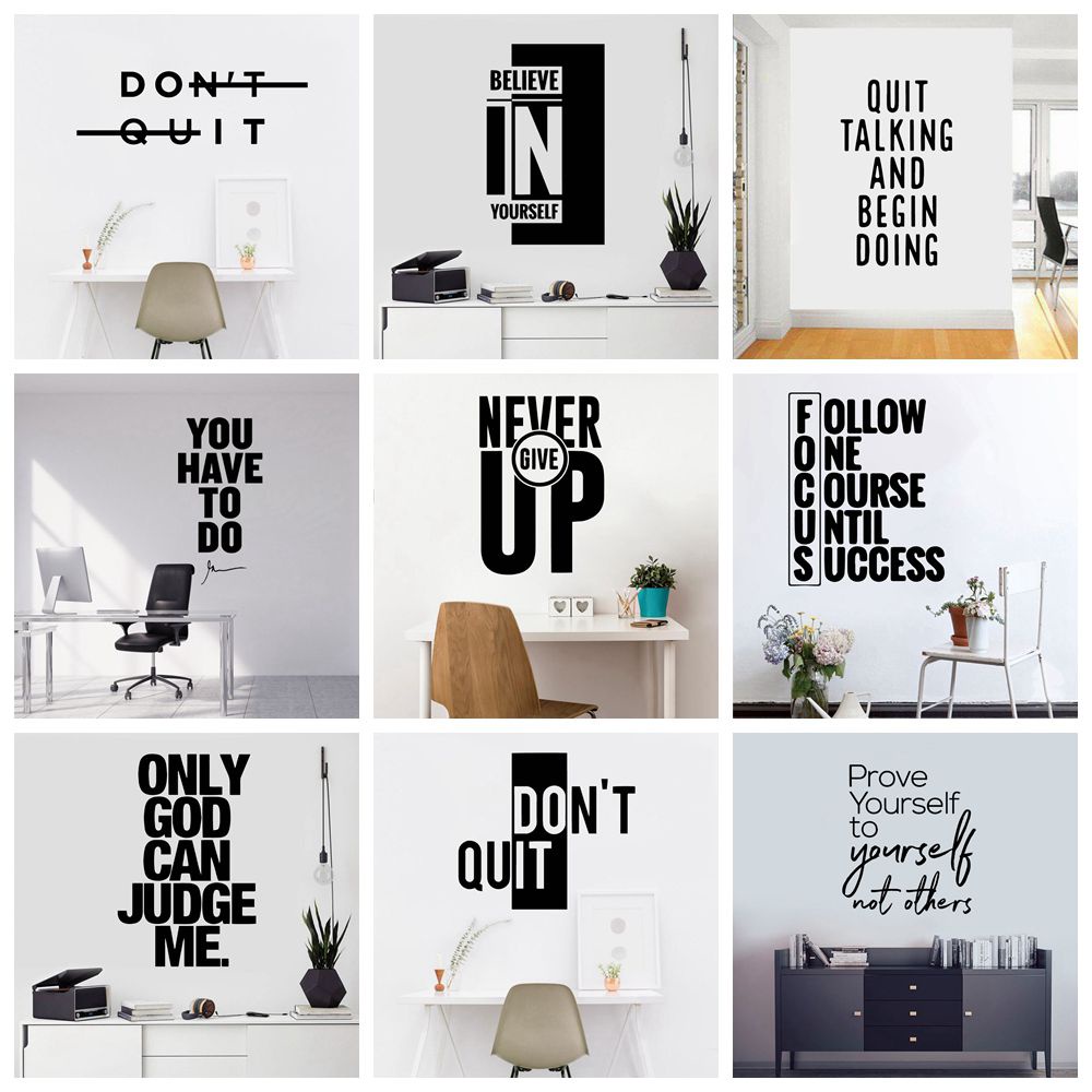 Quote Motivational Sentence Wall Stickers Art Wallpaper For Living ...