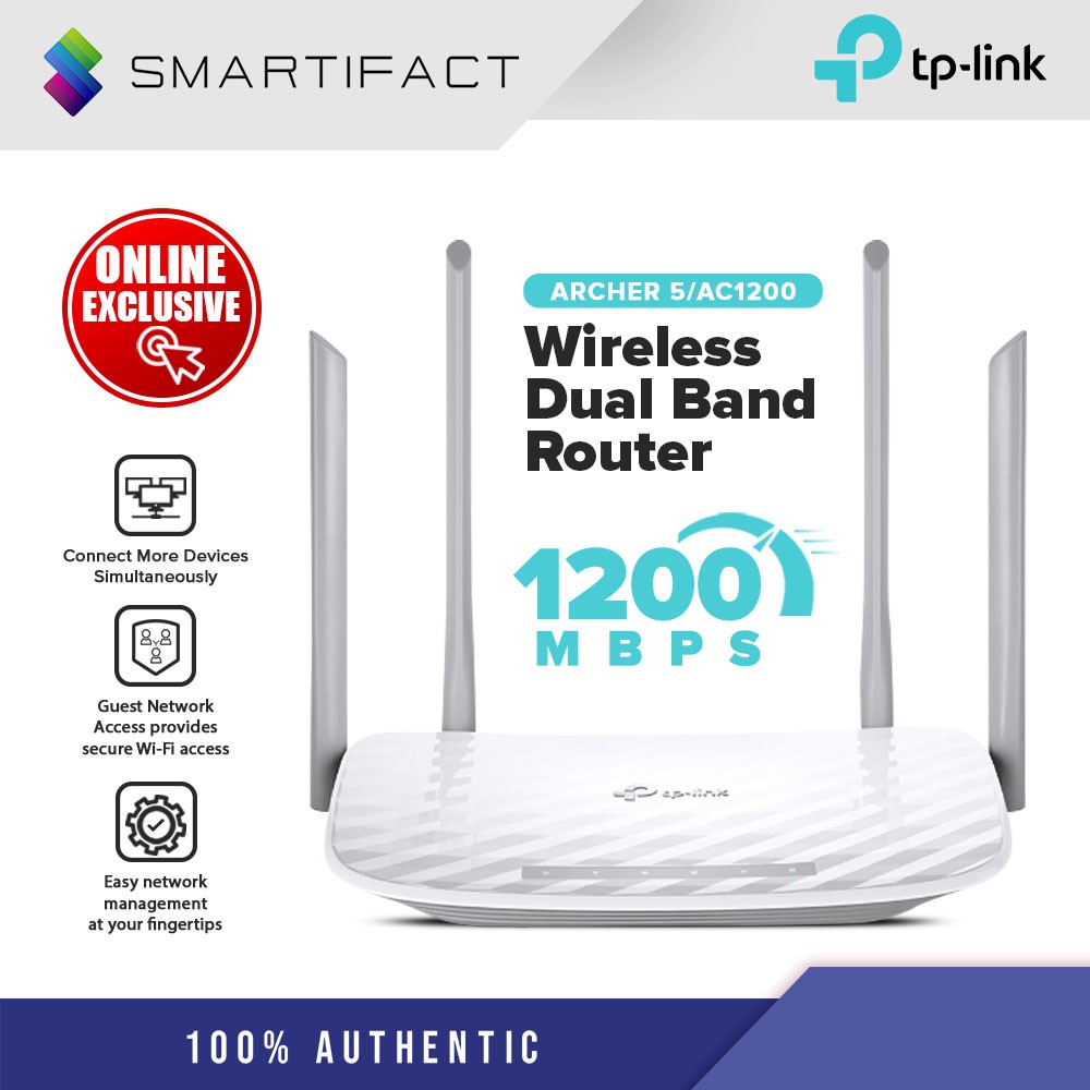 (Online Exclusive) TP-Link Archer A5 AC1200 Wireless Dual Band Router ...