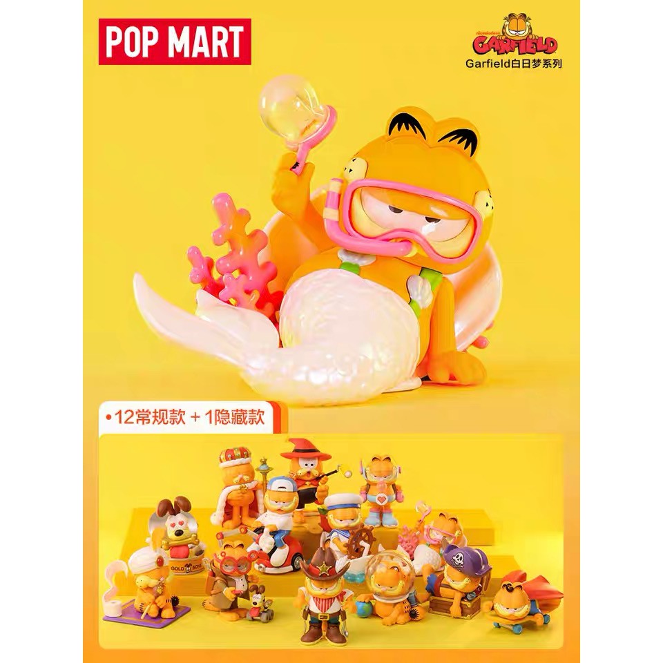 【Genuine】Garfield Day Dream Series Blind box doll Popmart Cute Figures ...