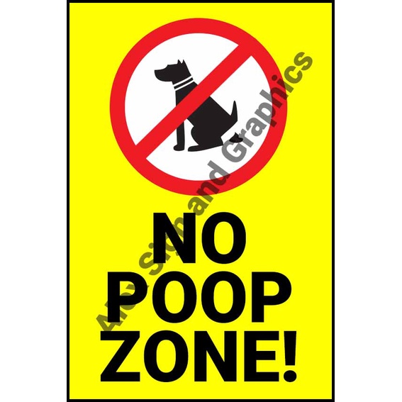 No Poop Zone PVC Signage - A4 Size (7.5 x 11.25 inches) | Shopee ...