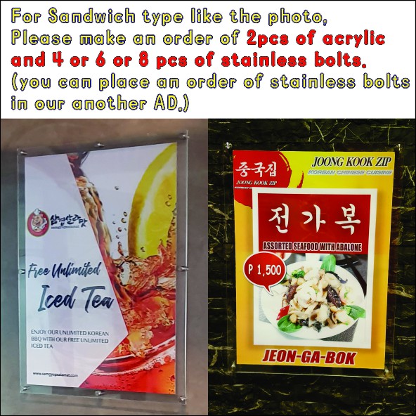 Clear Transparent Acrylic Sheet with Holes / Wall Frame Paper Holder ...