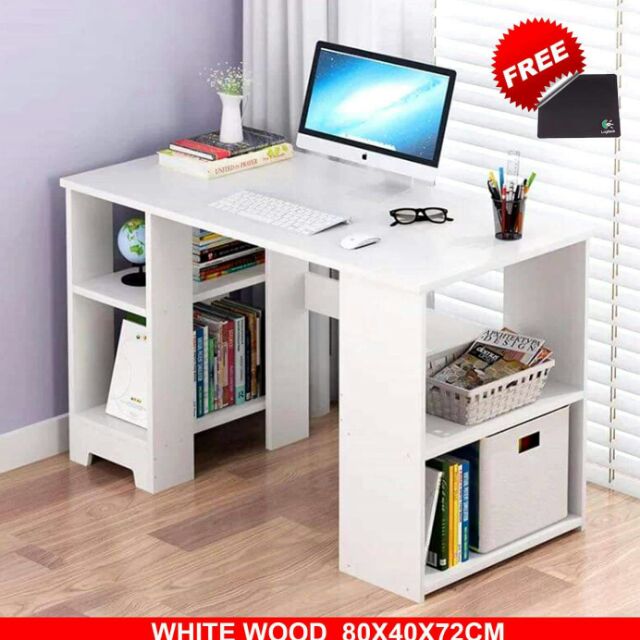 Wooden Study Table with Shelves #A113 | Shopee Philippines