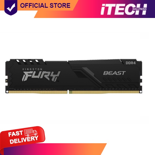 KINGSTON HYPER X FURY BEAST 8GB DDR4-2666MHZ W/ HEATSINK MEMORY MODULE ...